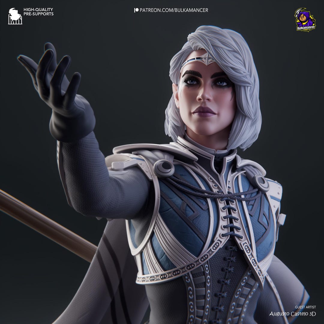Moon Cleric - Unpainted 3D Printed Figure Kit - Etsy