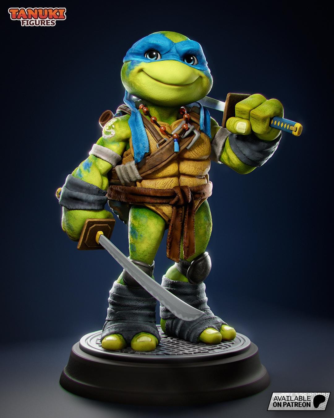 Blue Turtle - Unpainted 3D Printed Figure Kit - Etsy