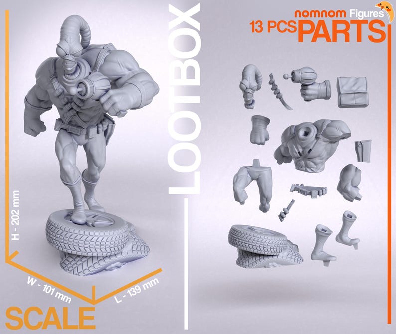 Worm Man - Unpainted 3D Printed Figure Kit - Etsy