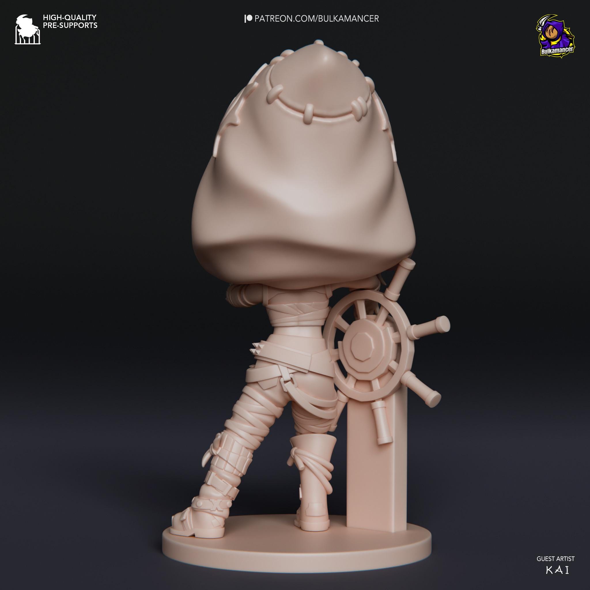 Chibi Blue Hair Rebel - Unpainted 3D Printed Figure Kit - Etsy