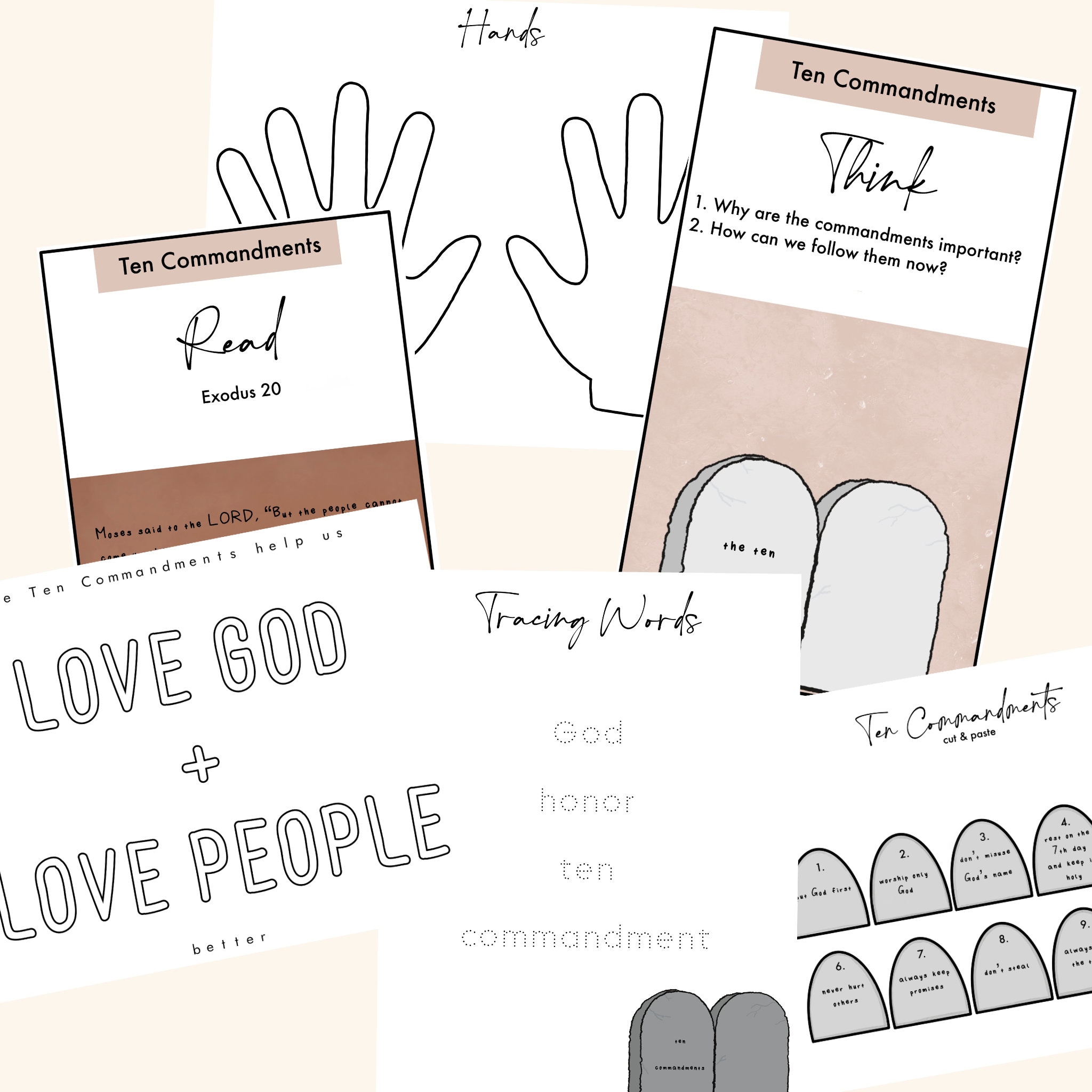Ten Commandments Bible Lesson | for Kids/preschool Bible Activities ...