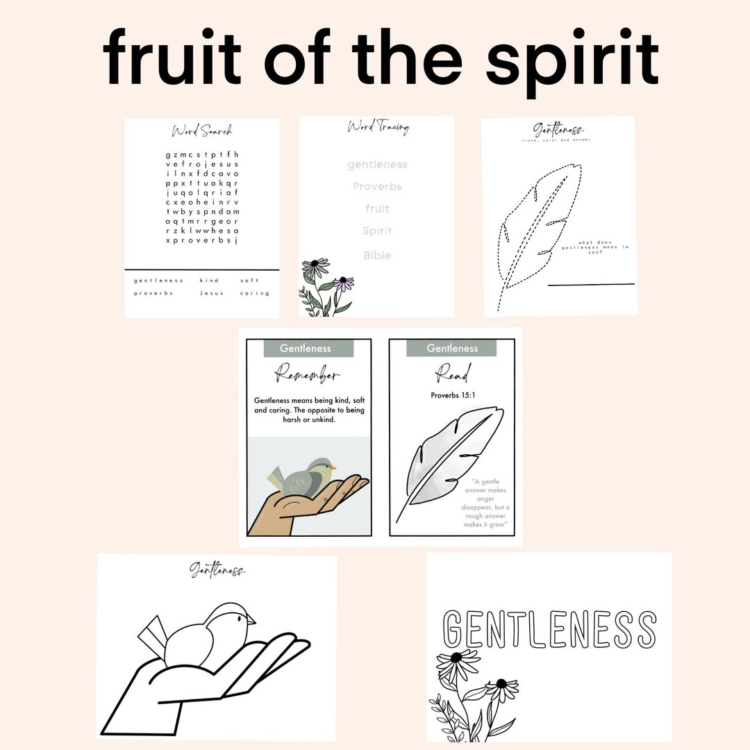 Fruit of the Spirit Gentleness Sunday School Bible Lesson | Homeschool ...