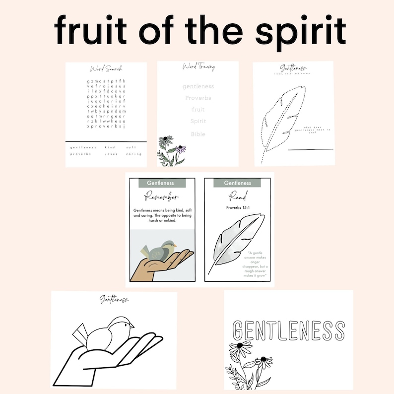 Fruit of the Spirit Gentleness Sunday School Bible Lesson | Homeschool ...