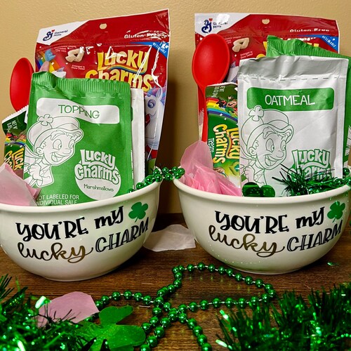 St. Patrick Day Cereal Bowl Lucky Charm Ceramic Bowl - Etsy