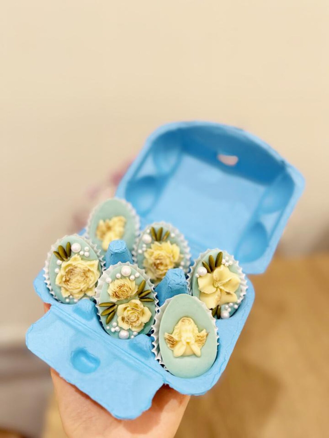 Handmade Belgian Chocolate Easter Eggs – Edible Angel & Floral Designs ...