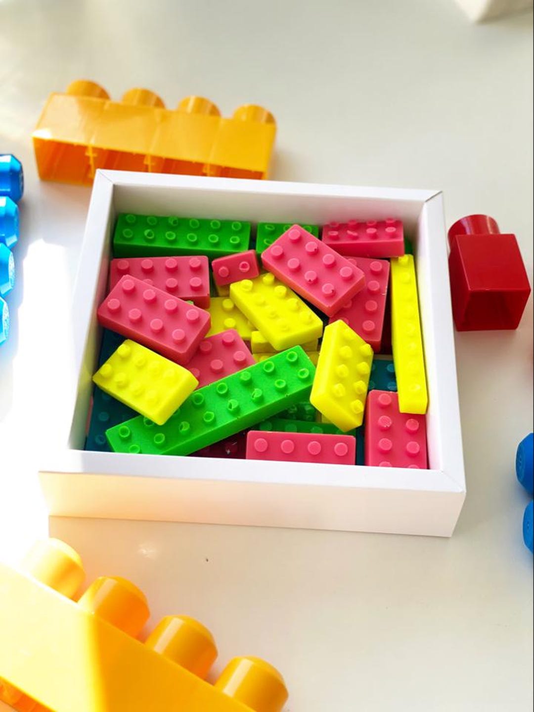 Belgian White Chocolate Building Blocks: Colorful Kids Toys - Etsy