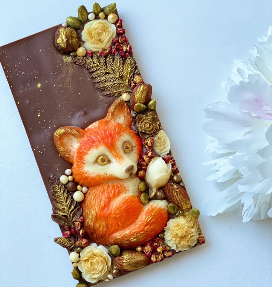 Handmade Fox Belgian Chocolate Bar: Edible Art Gift - Etsy