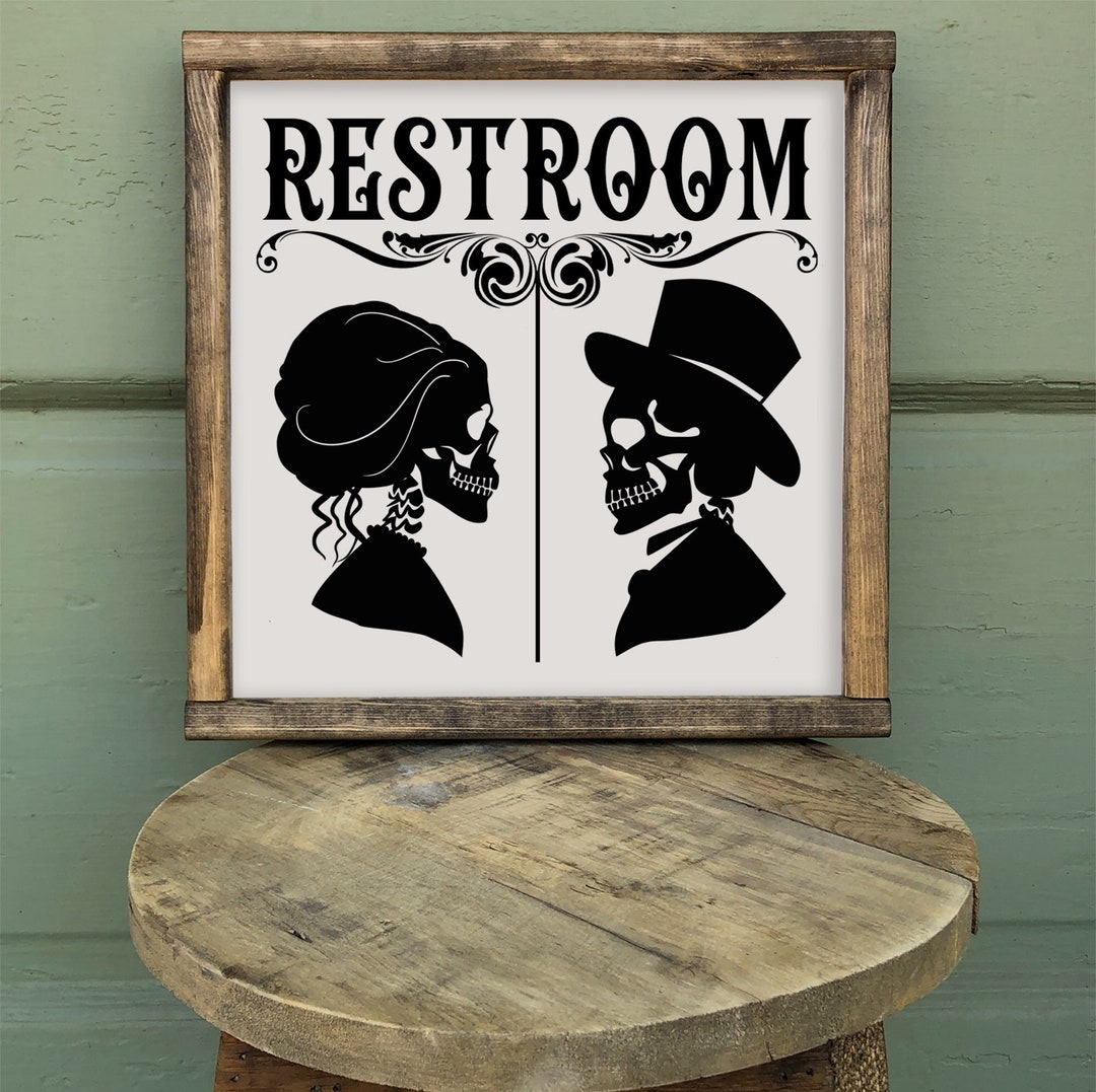 Gothic Restroom Handmade and Hand Painted Gothic Farmhouse Bathroom ...