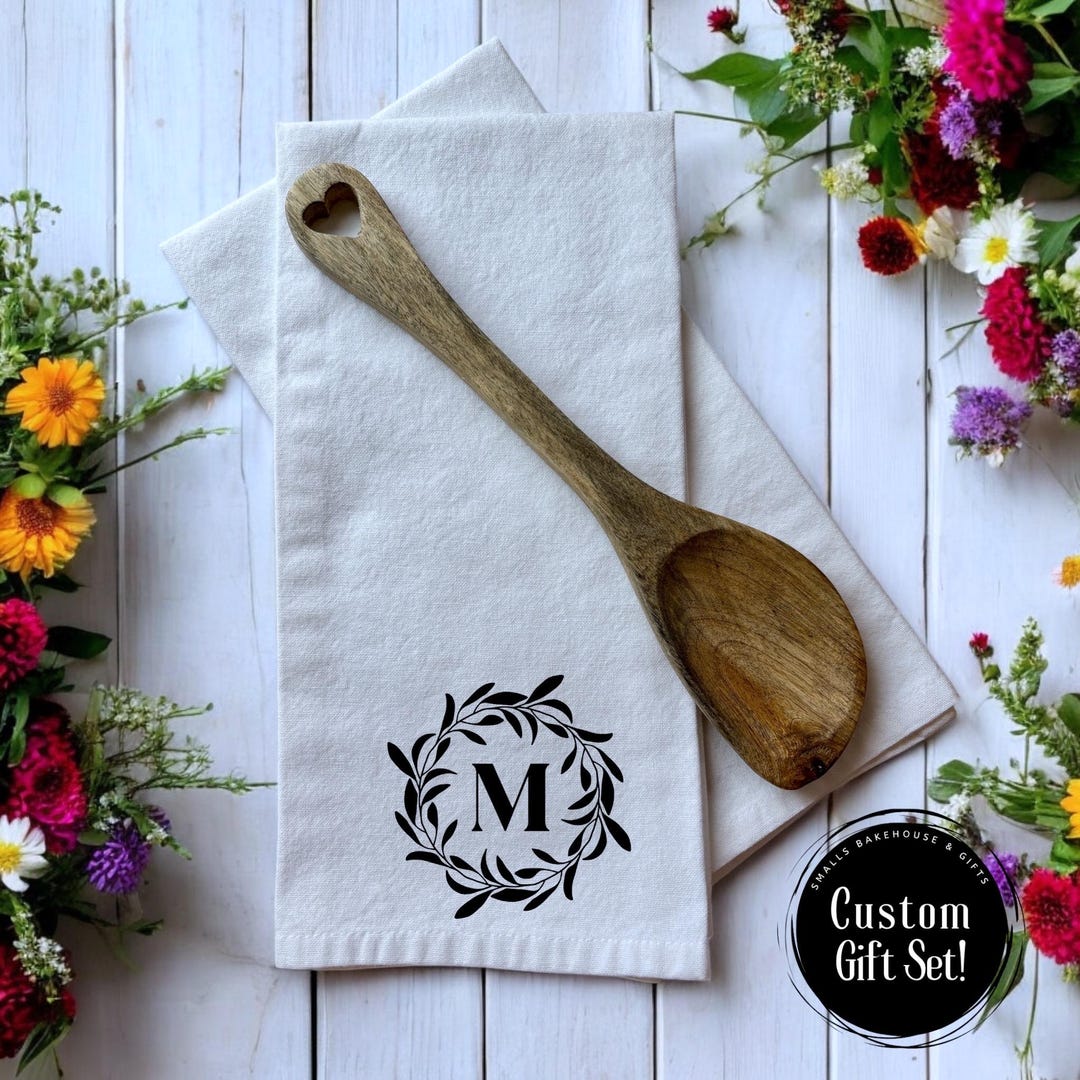 Kitchen Towel & Spoon Gift Set- Wedding Gift, Kitchen Decor, Hostess ...