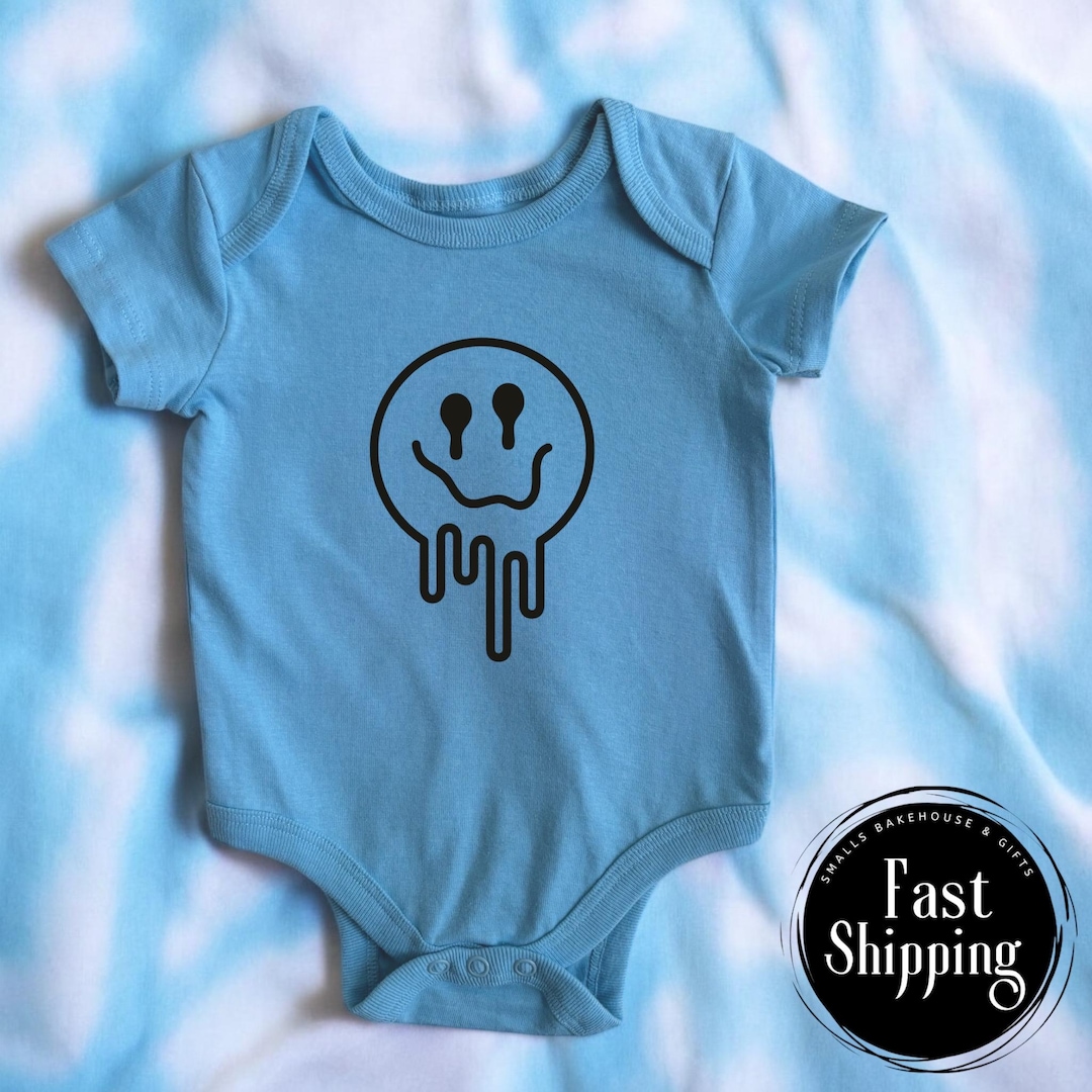 Drippy Smiley Baby Onesie- Cute Baby Bodysuit, Trendy Infant Outfit ...