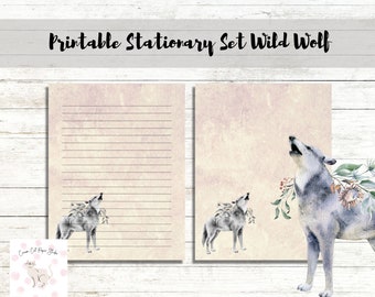 Wolf Writing Paper - Etsy