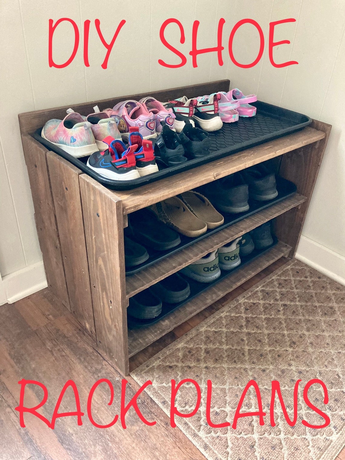 DIY Simple Shoe Rack Organizer Build Plans - Etsy