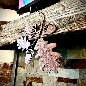 Rusty Metal Oak Leaves and Acorns Fall Metal Art Oak Leaves - Etsy