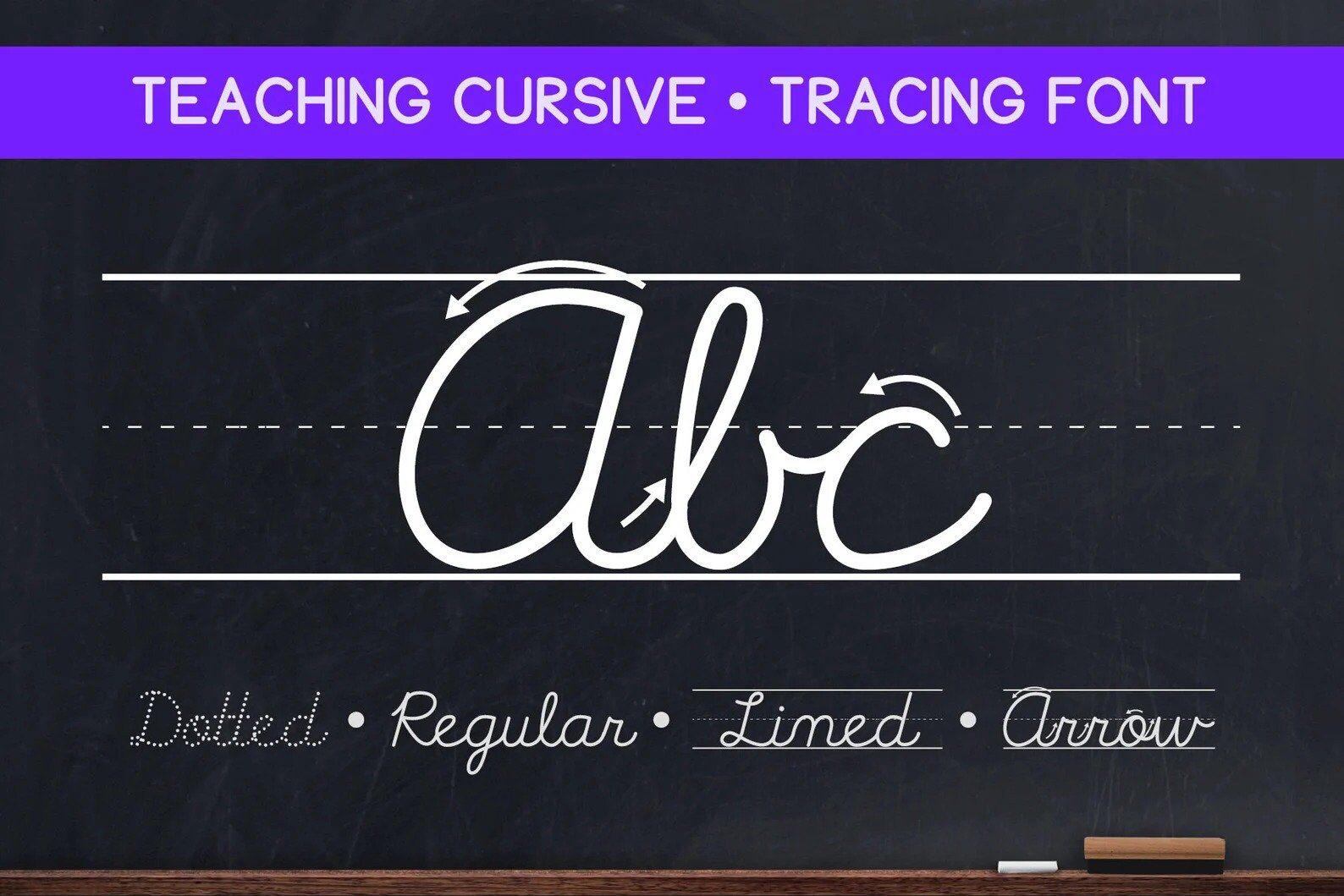 Tracing Fonts Bundle - Print and Cursive Alphabet Handwriting Practice ...