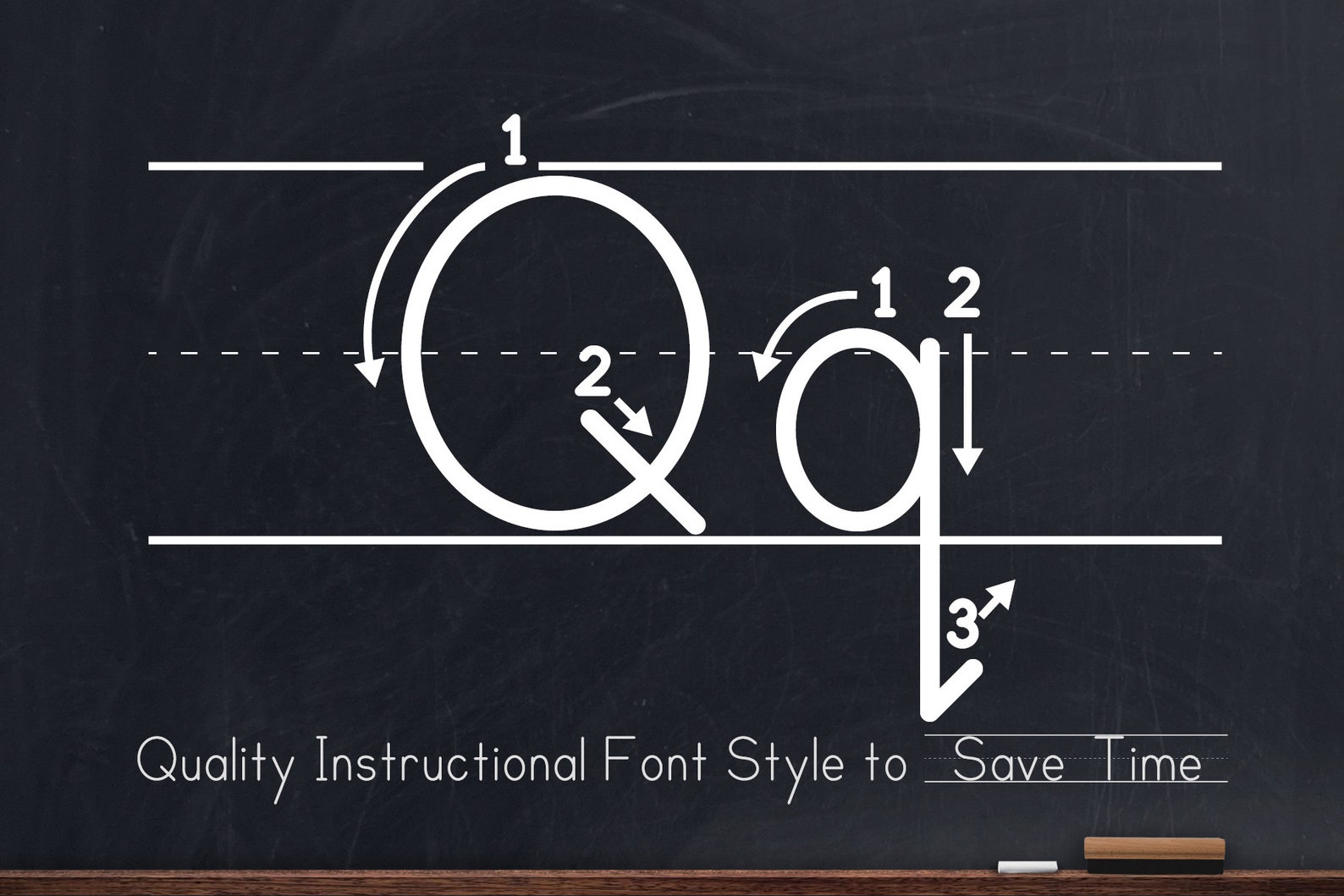 Teaching Print - Letter Tracing Font - Dotted Letters for School Kids ...