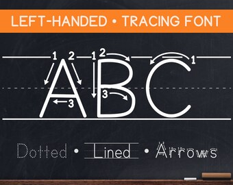 Teaching Print Letter Tracing Font Dotted Letters for - Etsy