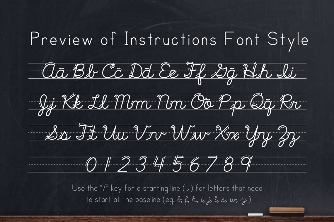 Teaching Cursive - Letter Tracing Font - Dotted Letters for School Kids ...