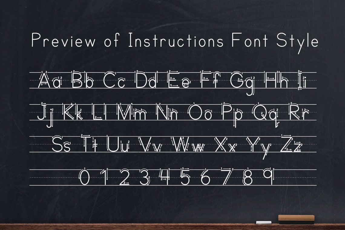Teaching Print - Letter Tracing Font - Dotted Letters for School Kids ...