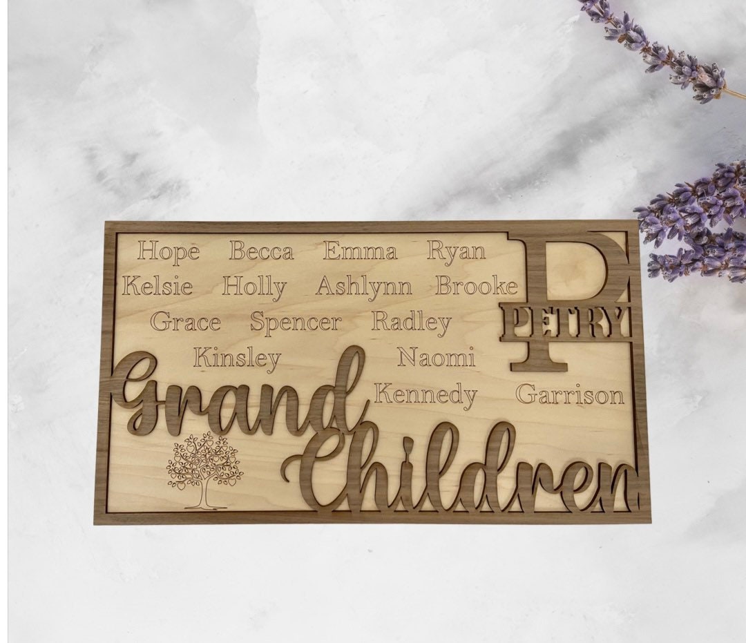 Personalized Grandchildren Framed Sign- SVG - Digital File - Glowforge ...