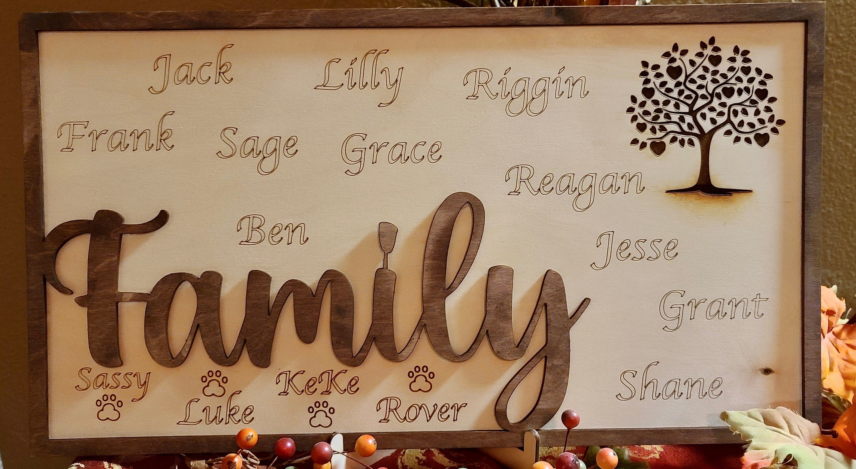 Personalized Familyframed Sign SVG Digital File Glowforge - Etsy