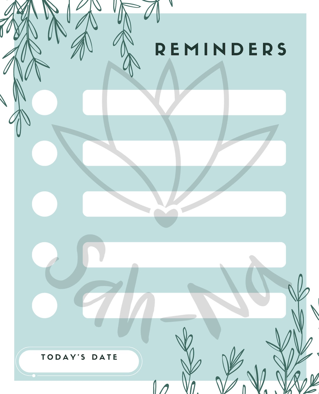 Reminder Printable Mini Cards DIGITAL DOWNLOAD, Reminder to Do List ...