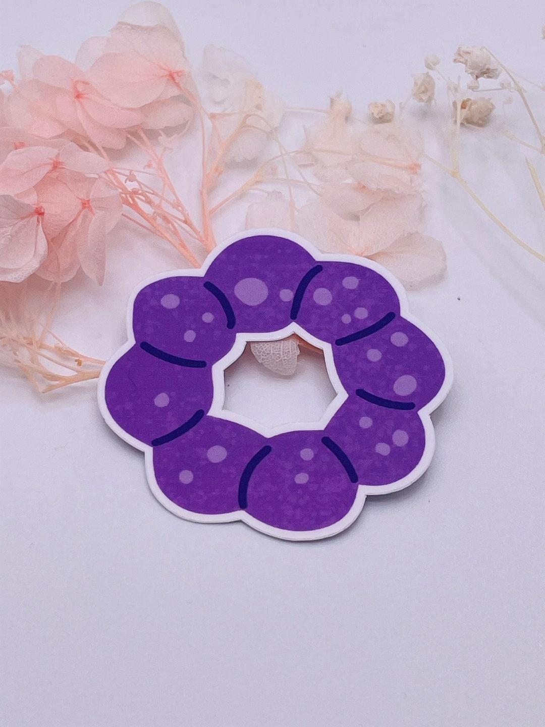 Mochi Donut Sticker Purple Ube Die Cut Sticker - Etsy
