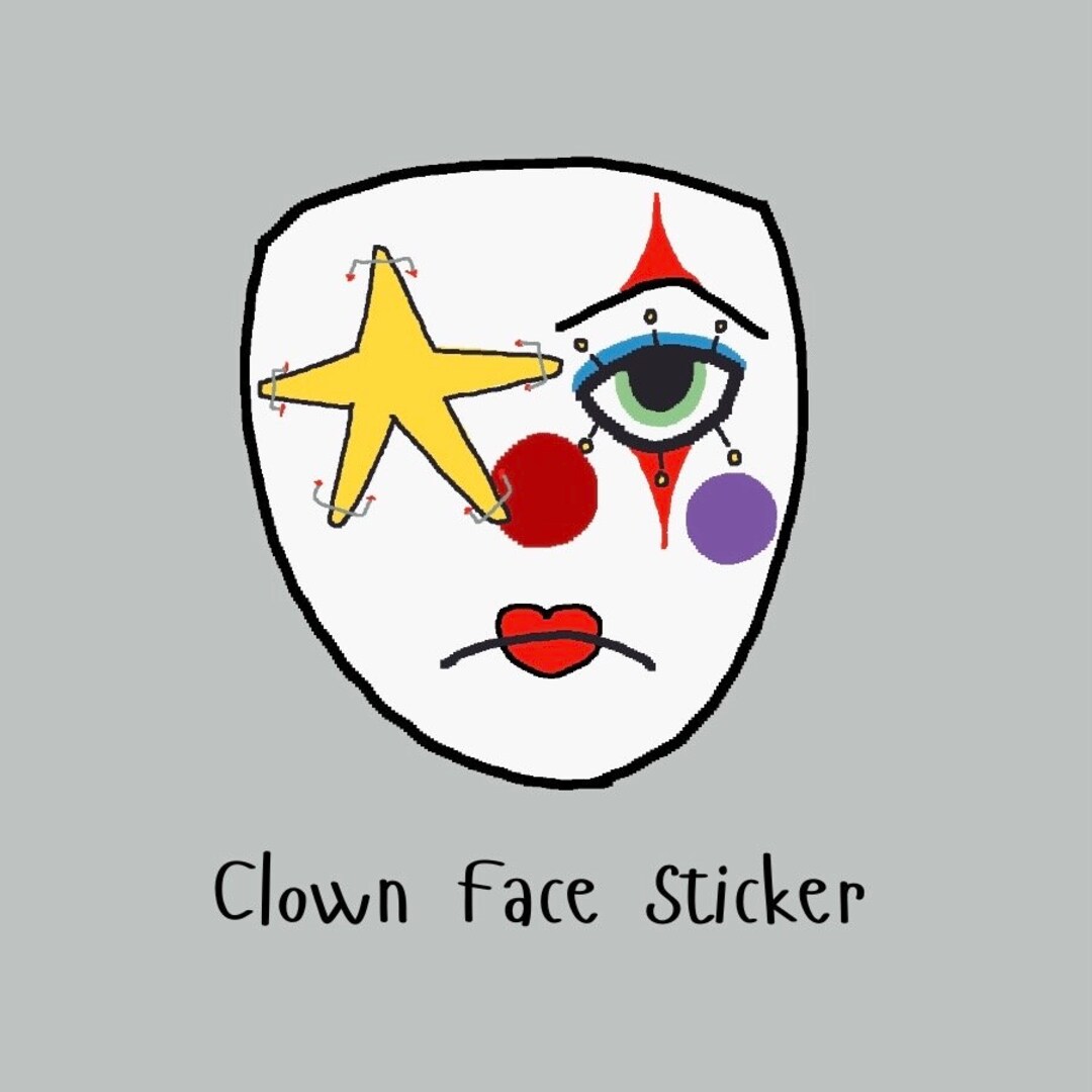 Clown Face Sticker - Etsy