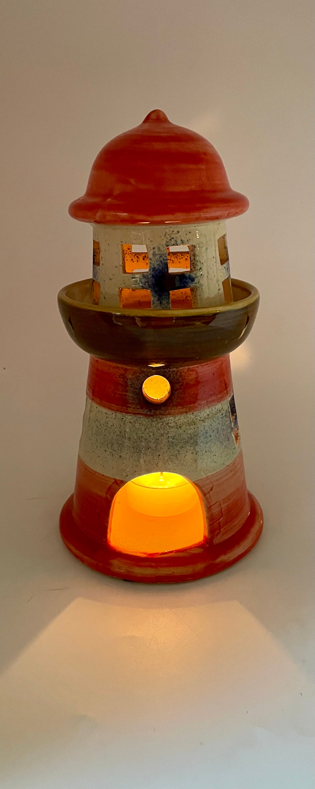 Hand Crafted Vintage Pottery Lighthouse Tealight Holder Fairy Light - Etsy