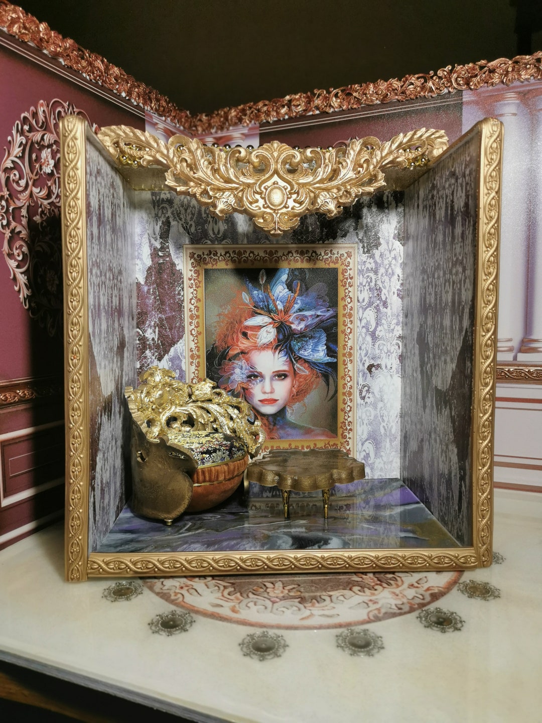 Miniature Doll Room Box Ready as a Gift.roombox Diorama.handmade Rest ...