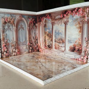 2 Walls Diorama Wooden Room Box for Doll 1:12 Scale Ready as a Gift ...