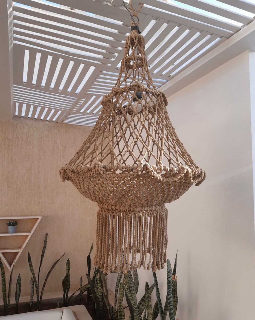 Macrame Pendant Light Macrame Chandelier - Etsy