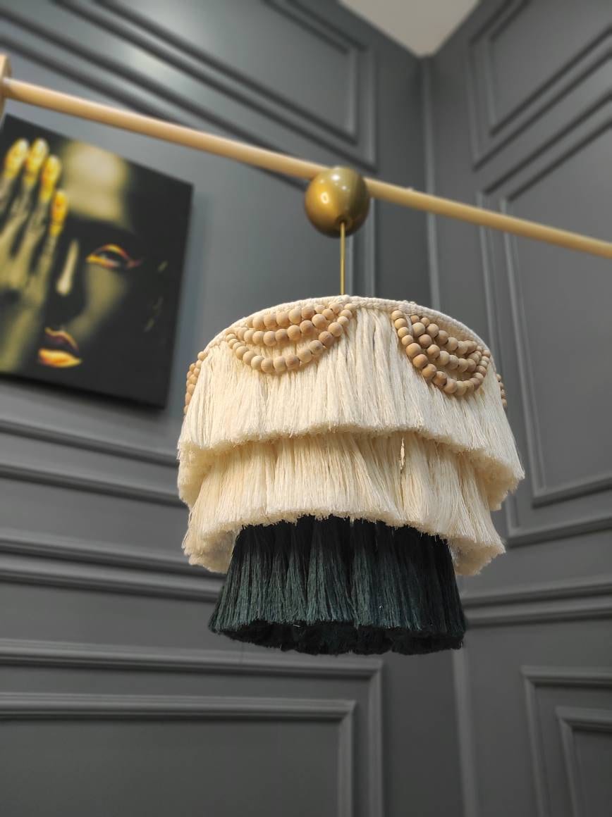 Fringe Pendant Light Cotton Pendant Light Fixture Boho - Etsy
