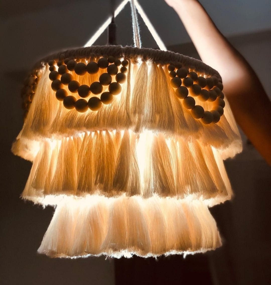 Fringe Pendant Light Cotton Pendant Light Fixture Boho - Etsy