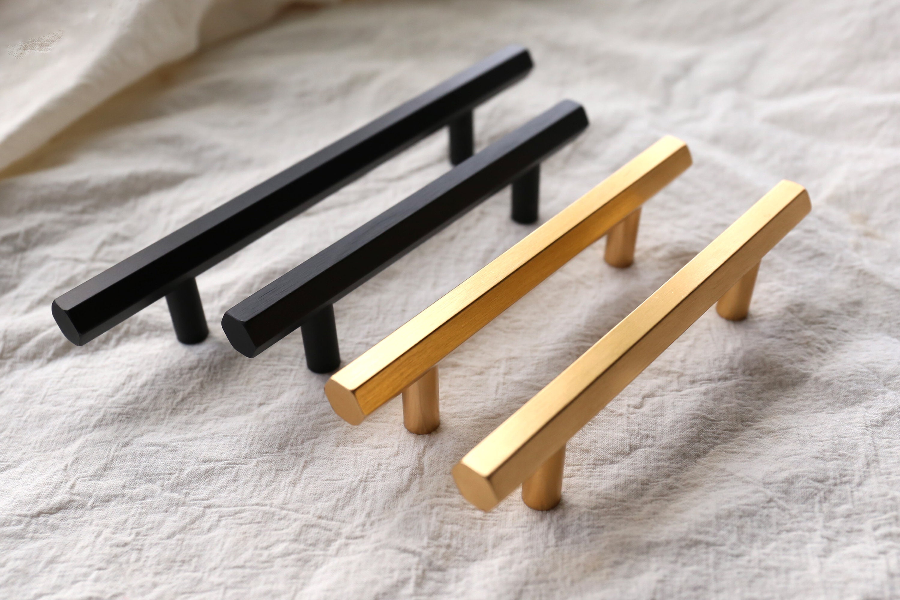 Hexagon Pull Handle Black Hexagon Drawer Knobrose Gold - Etsy