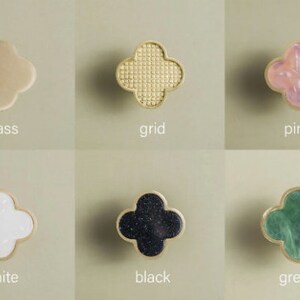 Brass Lucky Clover Knob Pull Handle Drawer Furniture Hardware Custom ...