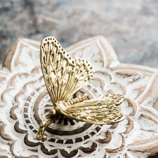Brass Butterfly Knob Pull Handle Drawer Furniture Hardware - Etsy