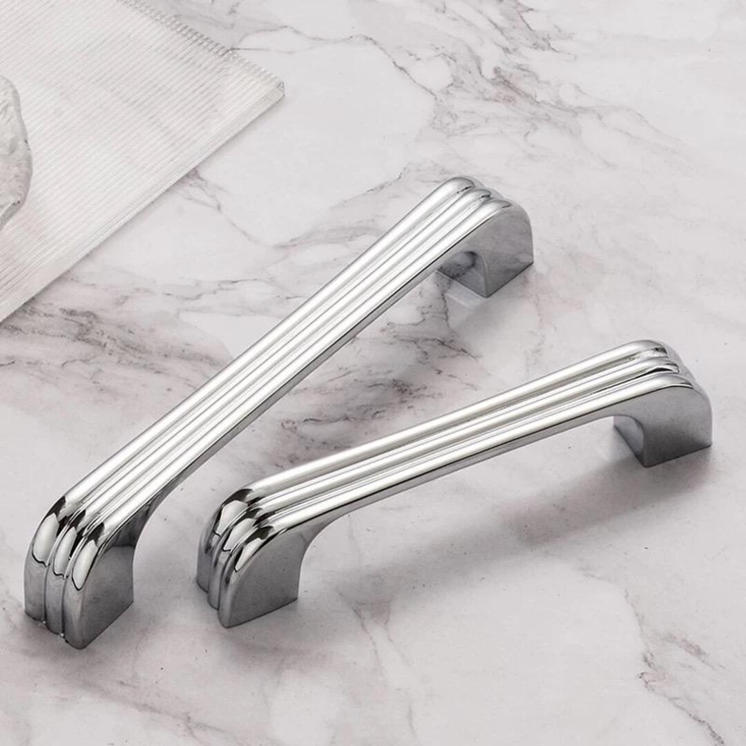 Bright Chrome Pull Handle Knob,modern Cabinet Handles,drawer Pulls ...