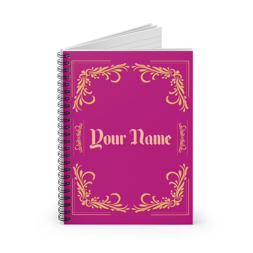 Personalized Vintage Gilded Art Deco Style Spiral Pink Notebook With ...