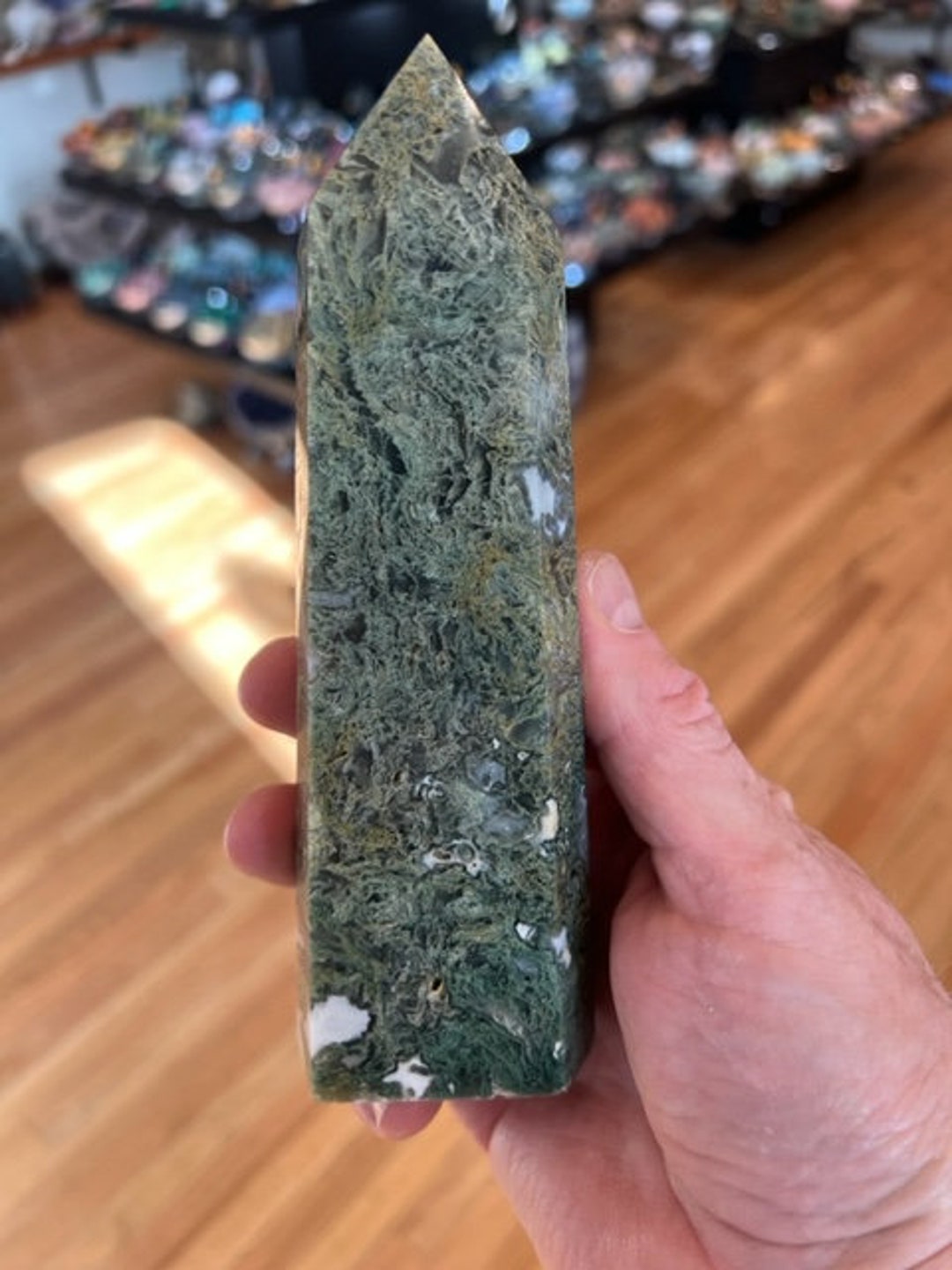 Moss Agate Point "a Stunning Specimen" @ the Crystal Cottage of Vermont ...