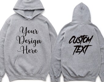 Text on Back Hoodie - Etsy