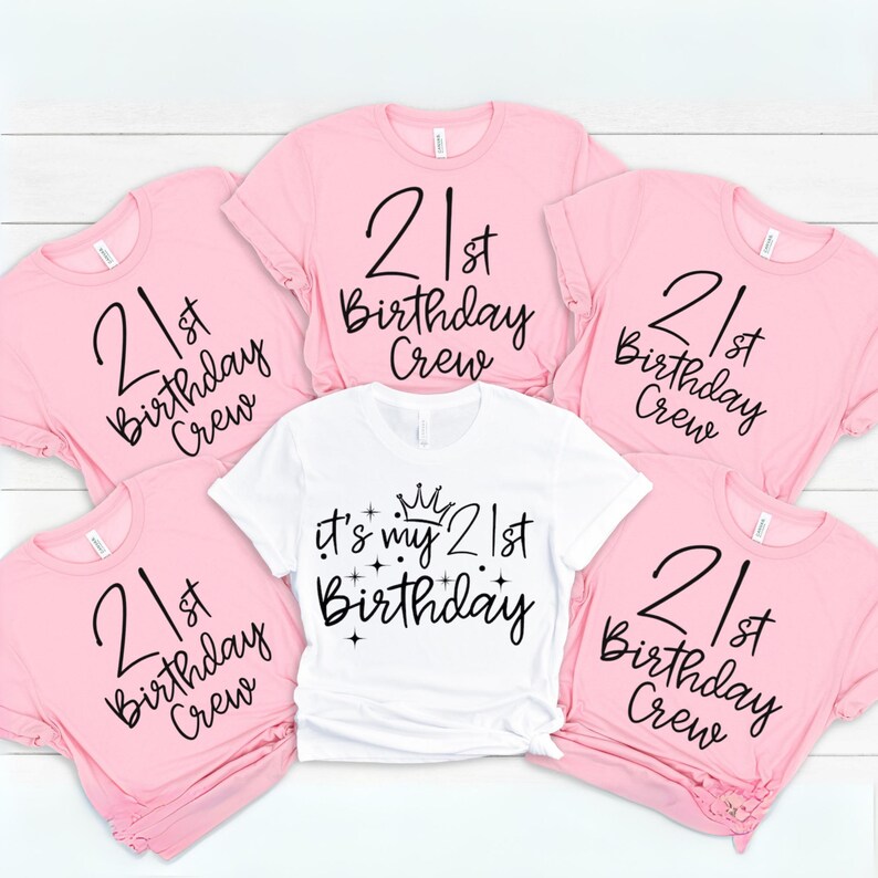 21st Birthday Crew T-shirts: Custom Party Group Shirts - Etsy