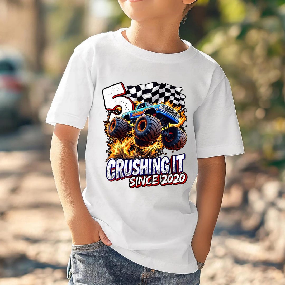 Age Monster Truck Birthday Shirt, Custom Year It Since Party Shirt ...
