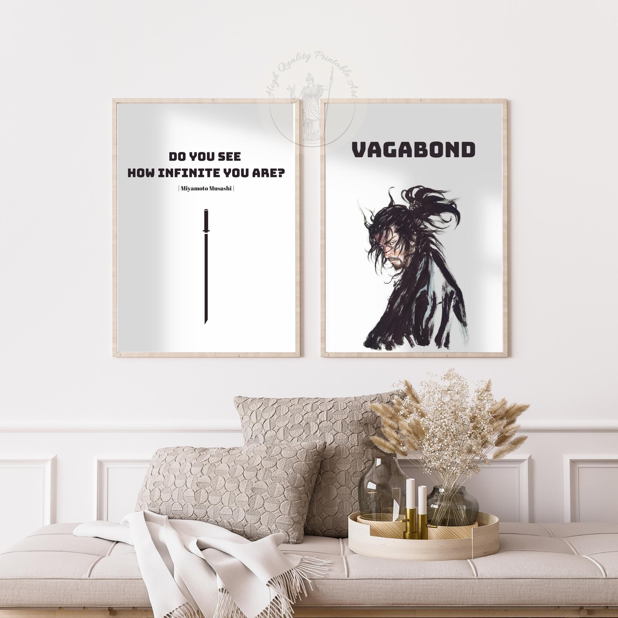 Miyamoto Musashi Vagabond Wall Art Set of 3 Prints, Japanese Print ...