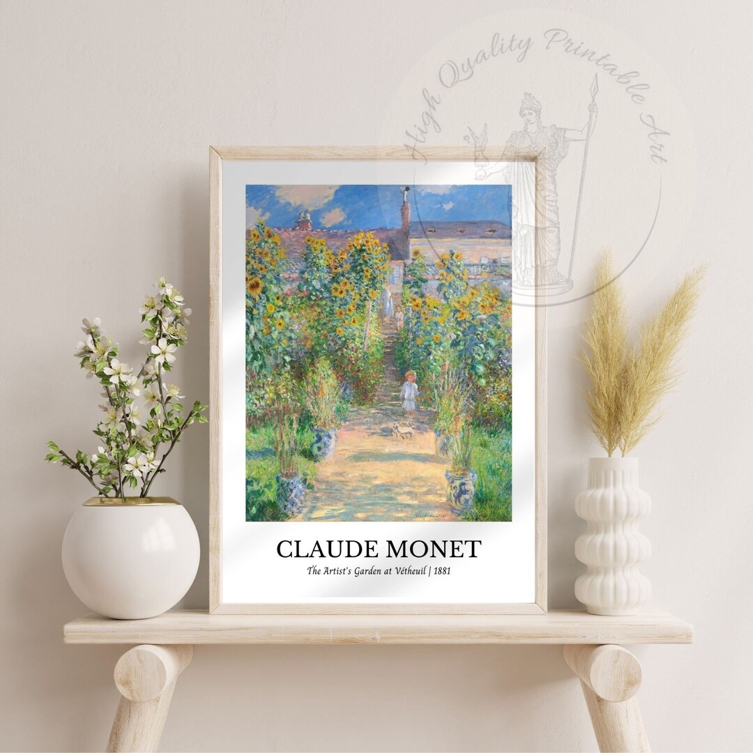 Monet 'artist's Garden at Vétheuil' Print: Vintage Impressionist Art ...