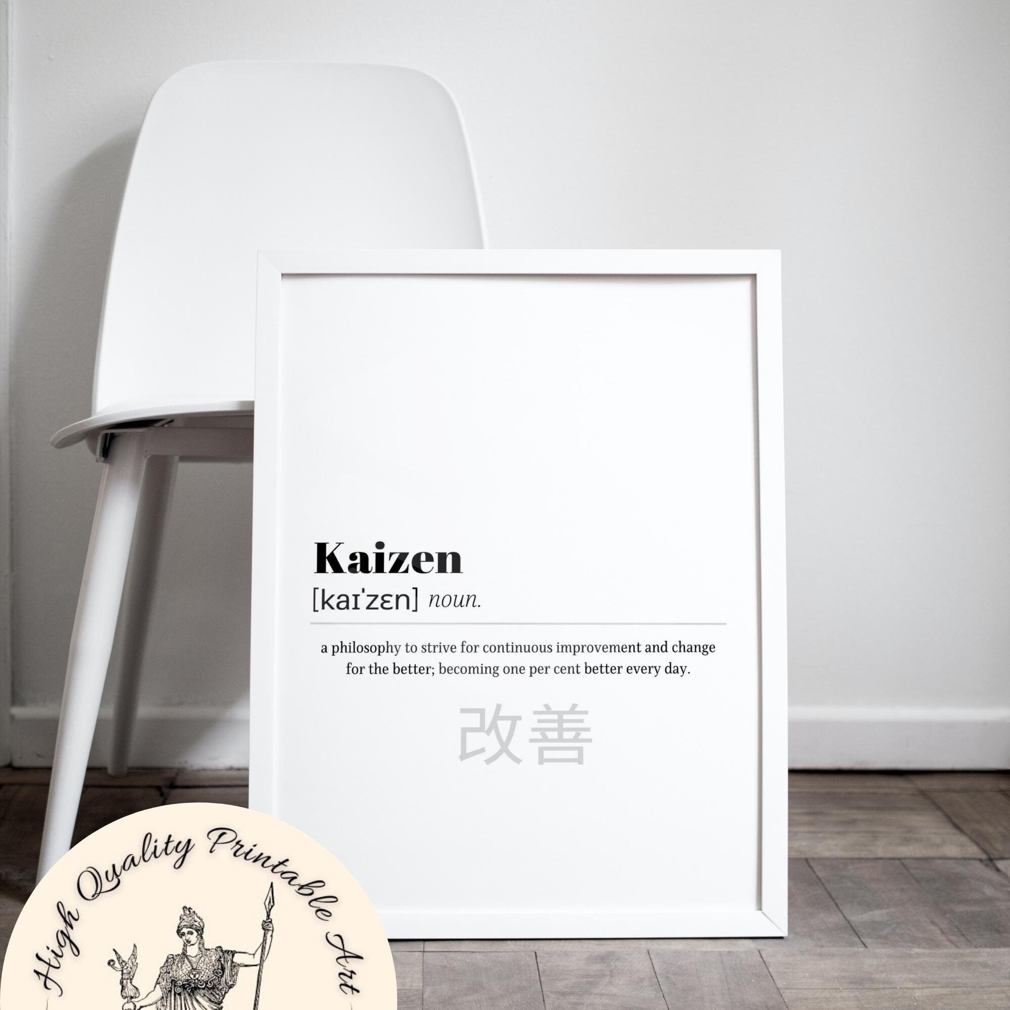 Kaizen Definition Print: Japanese Typography Wall Art (digital Download ...