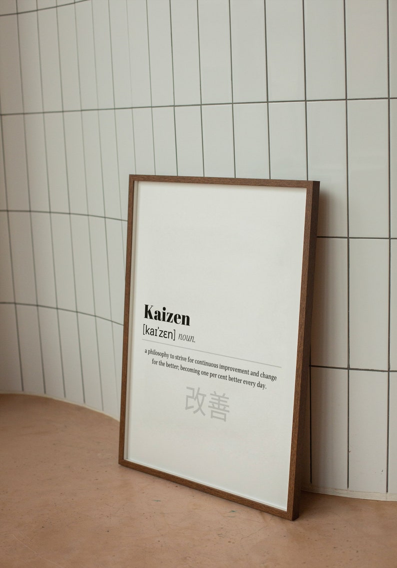 Kaizen Definition Print: Japanese Typography Wall Art (digital Download ...