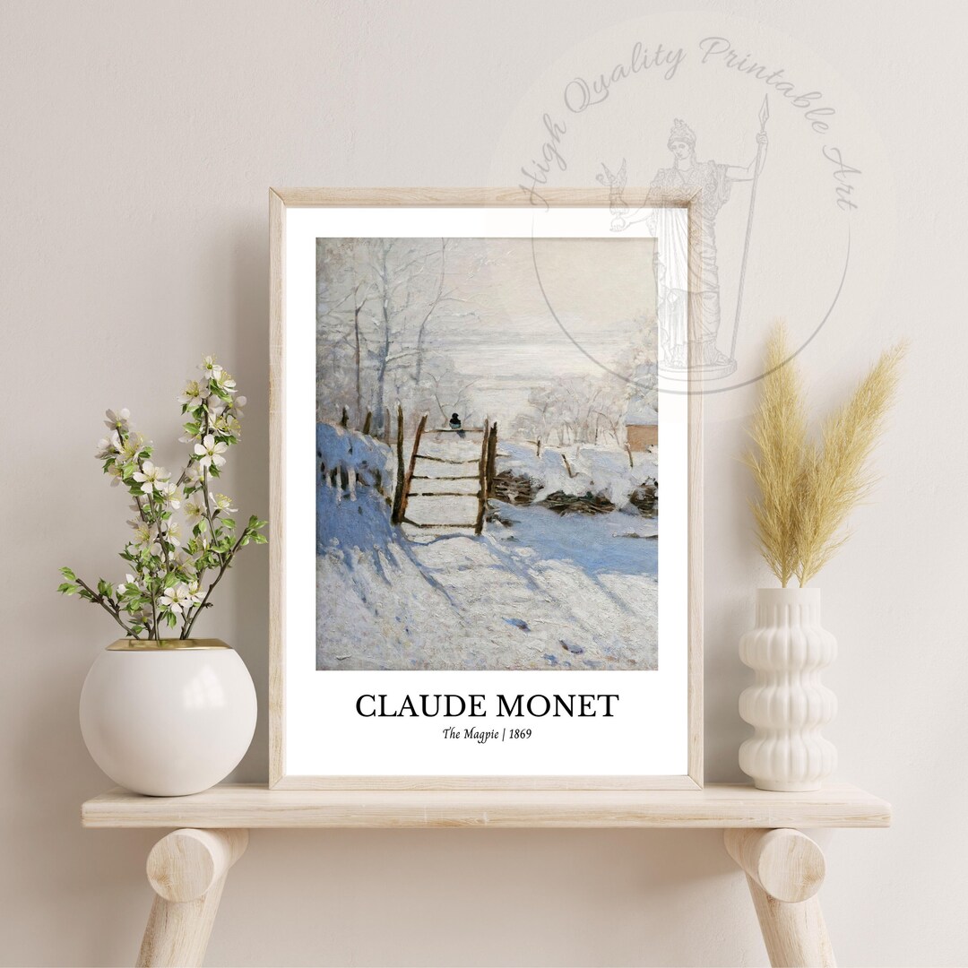 Claude Monet 'the Magpie' Print: Winter Landscape Painting (digital ...