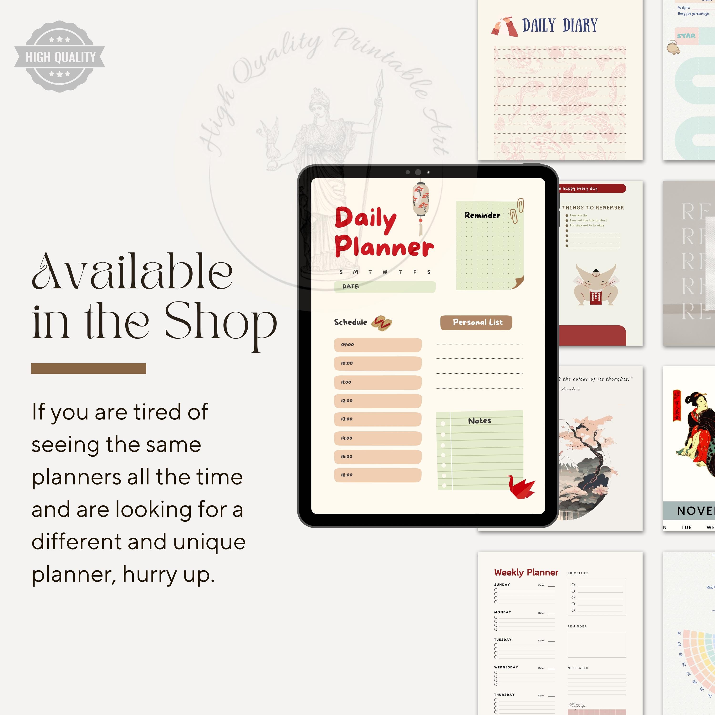 ADHD Planner,printable Planner, Japanese Style Daily Planner,to Do List ...