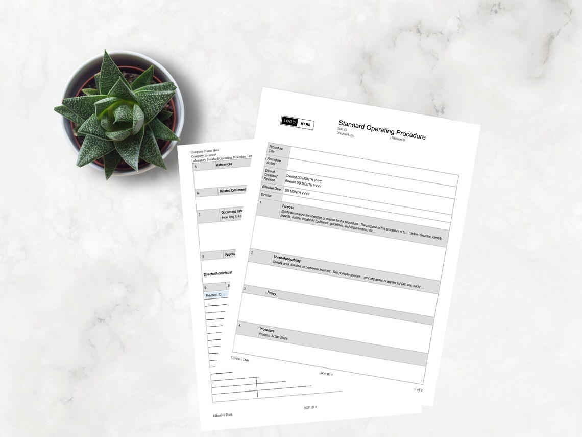 SOP Template | Standard Operating Procedure | Policies | Digital ...