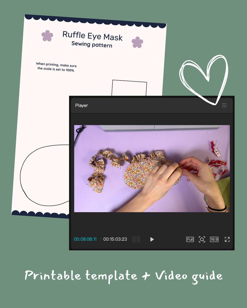 Ruffle Eye Mask Sewing Pattern | Sleep Mask | Tutorial | DIY | PDF - Etsy